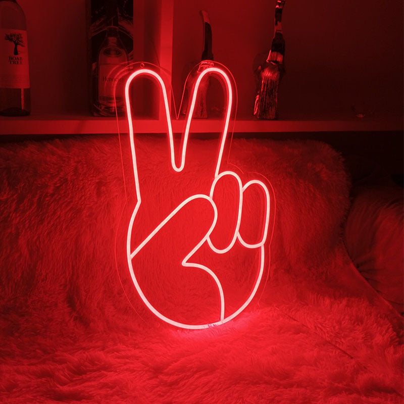 Peace Hand Neon Sign | Custom Personalised Neon Light for Sales