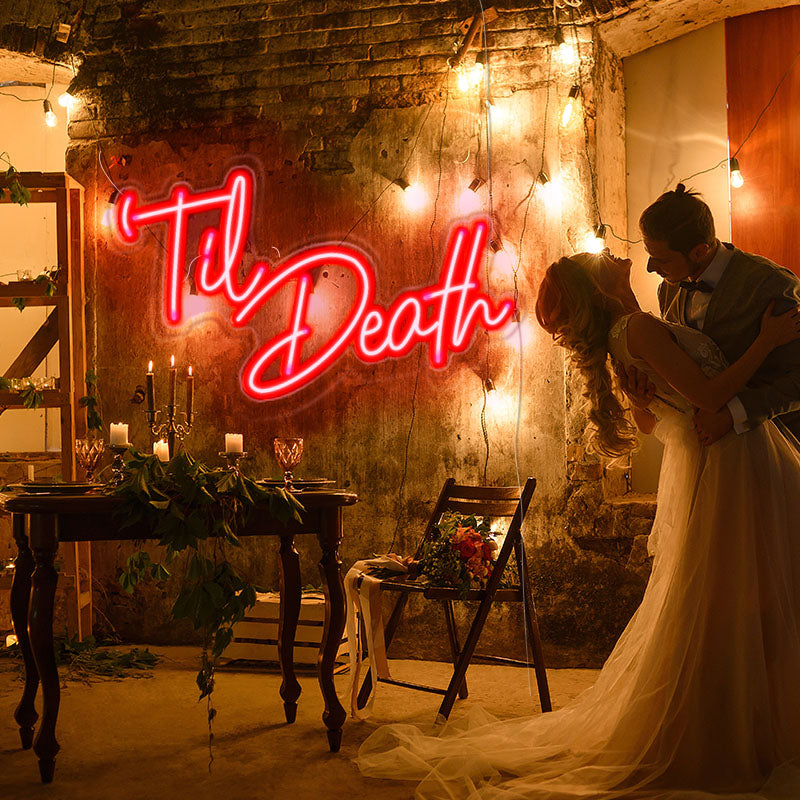 Til Death Do Us Party Neon Sign | Til Death Neon Light | Neon Party USA