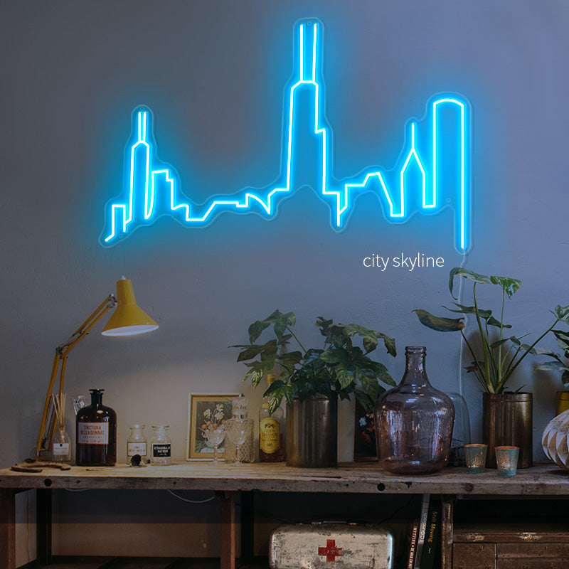Philadelphia Skyline Neon Light | Neon City Skyline | Neon Party USA